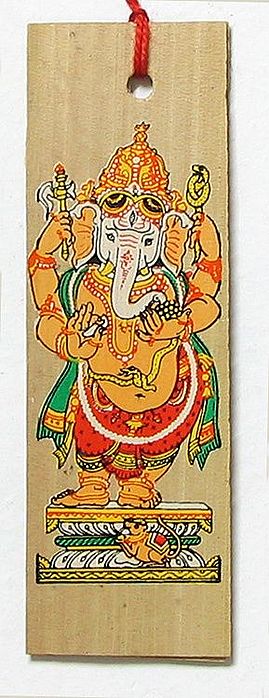 Lord Ganesha ( Bookmark) - Patachitra on Palm Leaf
