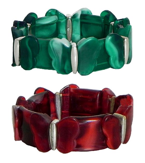 Pair of Stretchable Acrylic Link Bracelet