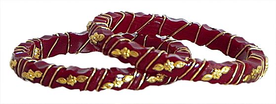 Pair of Gold Plated Red Pola