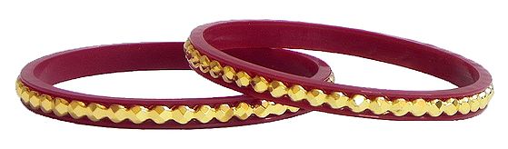 Pair of Gold Plated Red Pola