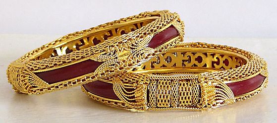 Gold Plated Red Bracelets
