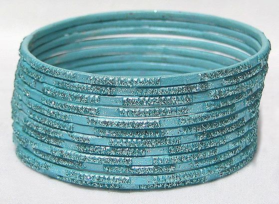 Light Blue Glitter Churi