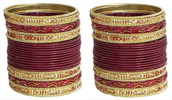 Maroon Metal Bangles