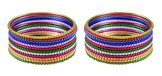Buy 2 Sets of Multicolor Metal Bangles
