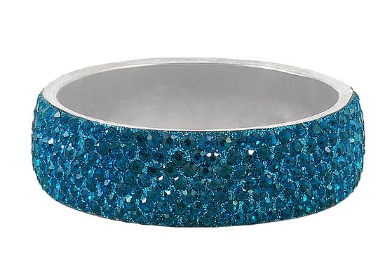 Dark Cyan Stone Studded Metal Bracelet