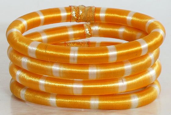 Golden Yellow Thread Bangles