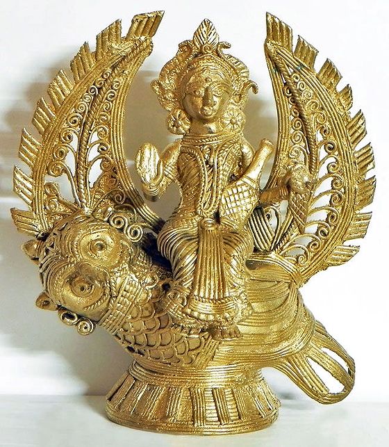 Lakshmi on Flying Owl - Goddess of Wealth