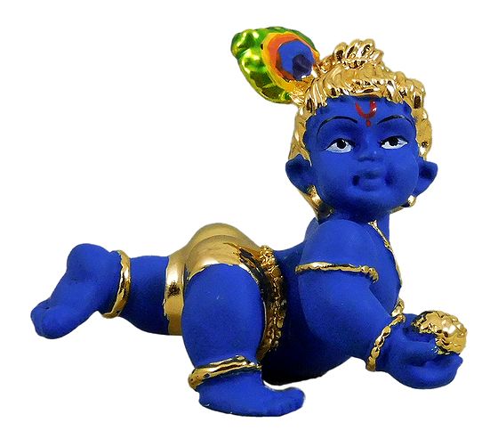 Bal Gopal - Gold Plated Brass Statue