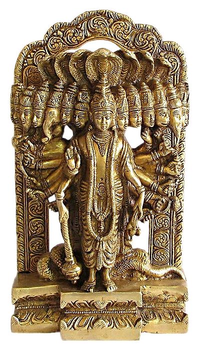 Universal Form of Lord Vishnu - Brass Statue