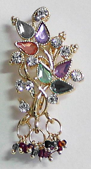 Multicolor Stone Studded Designer Brooch