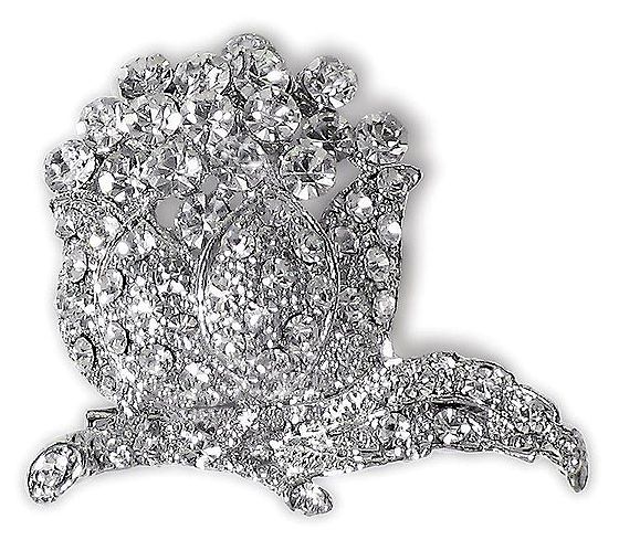 White Stone Studded Designer Brooch