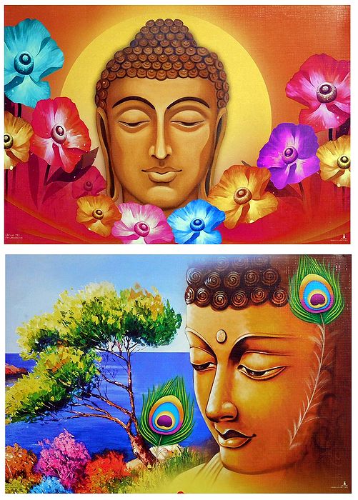 Face of Lord Buddha - Set of 2 Posters