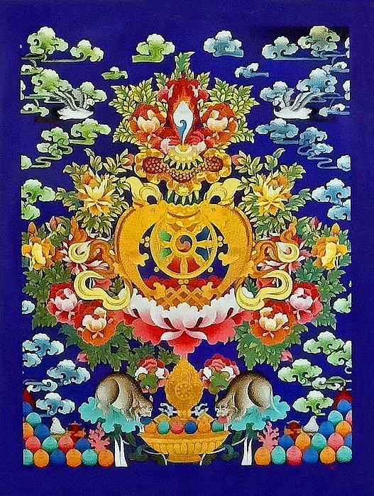 Buddhist Symbol - Unframed Paper Thangka Poster