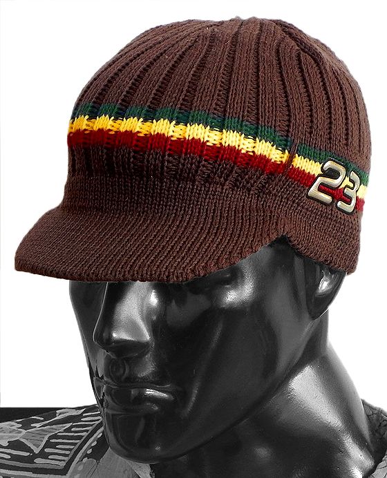 Hand Knitted Brown Woolen Gents Baseball Cap