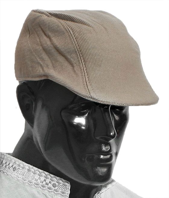 Beige Corduroy Flat Cap
