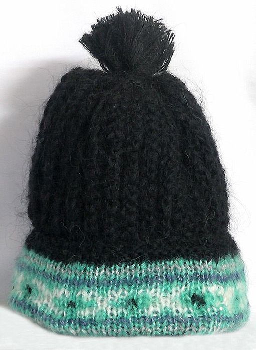 Black Unisex Woolen Cap