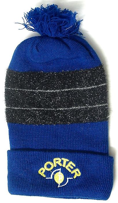 Blue with Black Unisex Woollen Cap