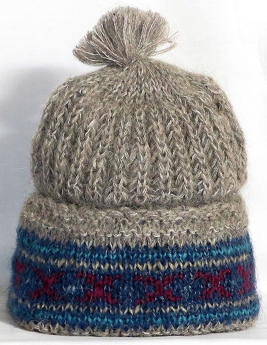 Grey Unisex Woollen Cap