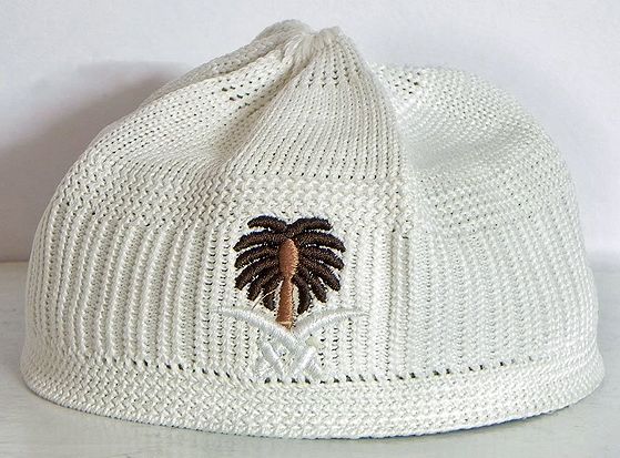 White Knitted Muslim Prayer Cap
