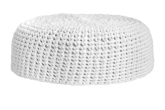 White Woolen Muslim Prayer Cap
