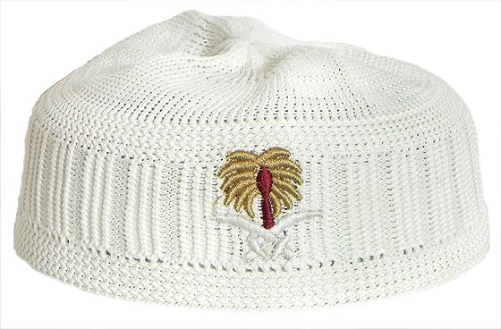 White Knitted Muslim Prayer Cap