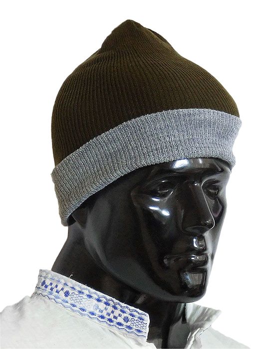 Brown with Grey Gents Woolen Beanie Cap