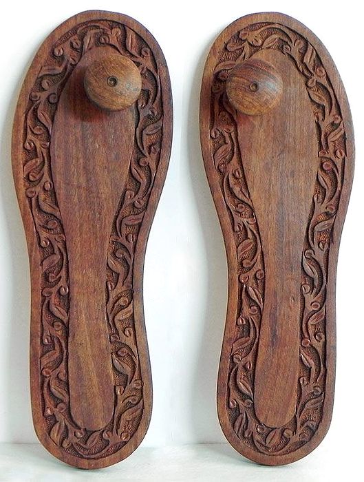 Wood Carved Paduka