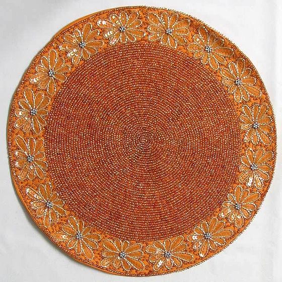 Saffron Beaded Cloth Centre Table Mat