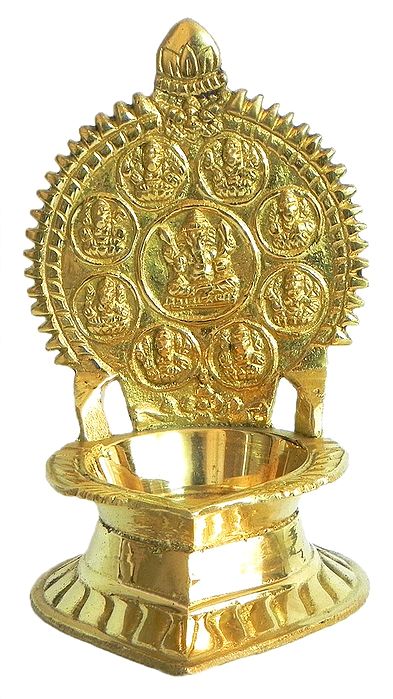 Ashta Vinayak with Brass Diya