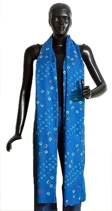 Dark Cyan Tie and Dye Dupatta