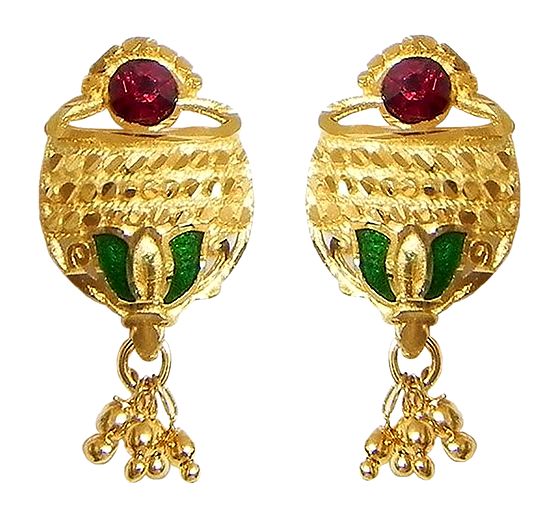 Gold Plated Metal Earrings
