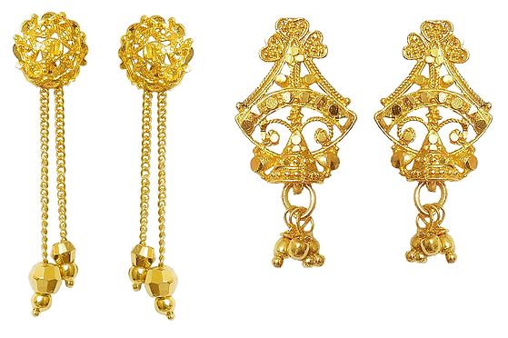 Gold Plated Metal Earrings - Online Shop