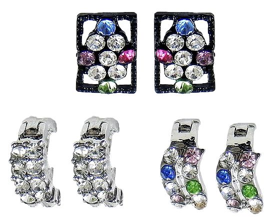 Multicolor Stone Studded Earrings Multicolor Stone Studded Earrings