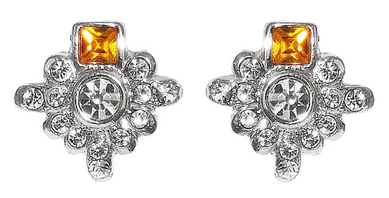 White Stone Studded Earrings