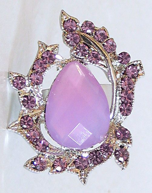 Amour - Light Mauve with Dark Mauve Stone Studded Ring