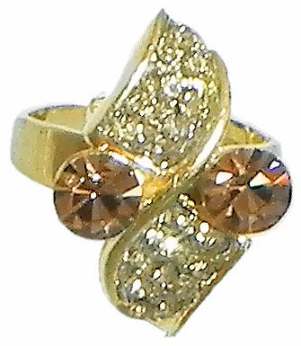 Light Brown Stone Studded Adjustable Ring