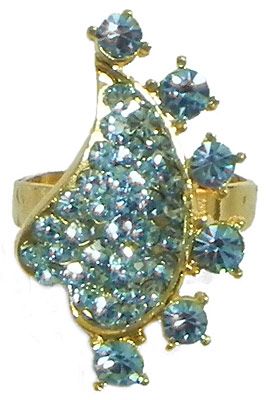 Light Blue Stone Studded Adjustable Ring