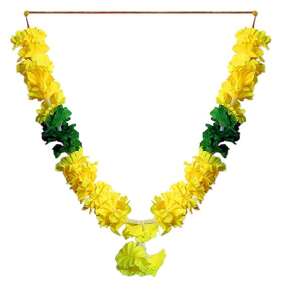 Yellow with Green Cloth Garland