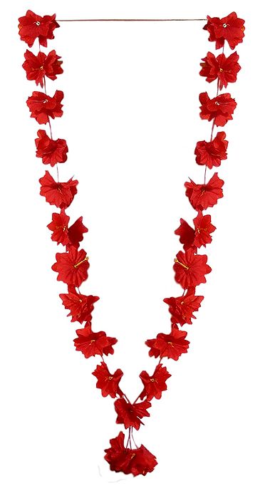 Red Cloth Artificial Hibiscus Flower Garland