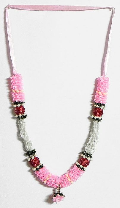 Pink Ribbon and Bead Garland - 22 inches and Ribbon - 23 inches