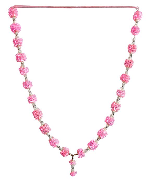 Pink Ribbon Garland with White Bead