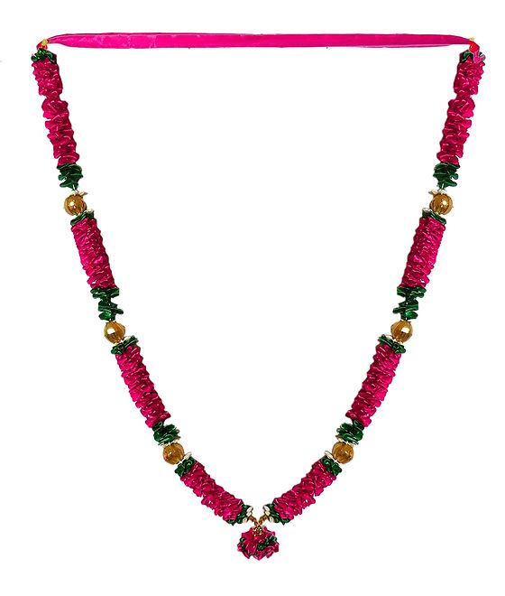 Magenta Satin Ribbon Garland