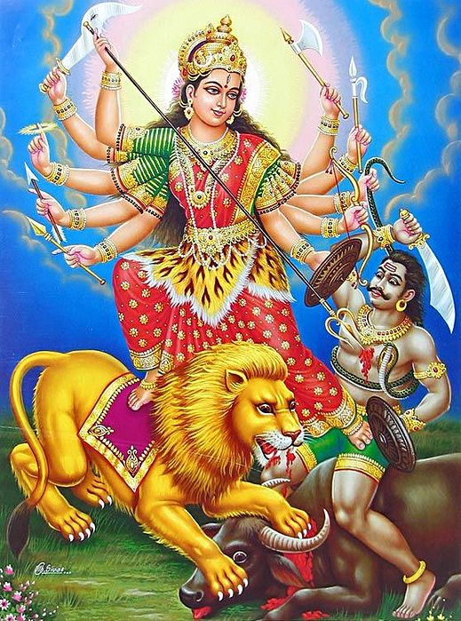 Durga Slaying Mahishasura