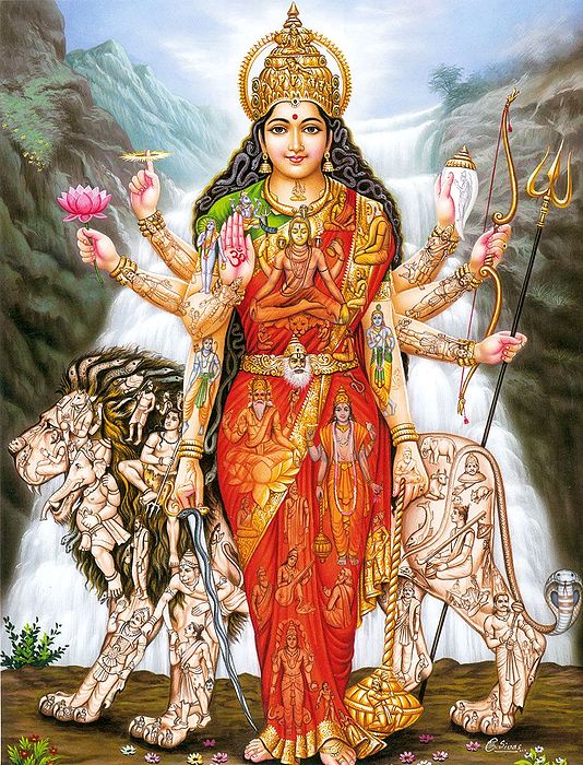Maa Shakti Encompassing the Entire Universe