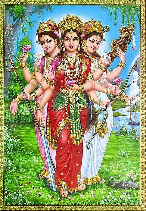 Parvati, Lakshmi and Saraswati