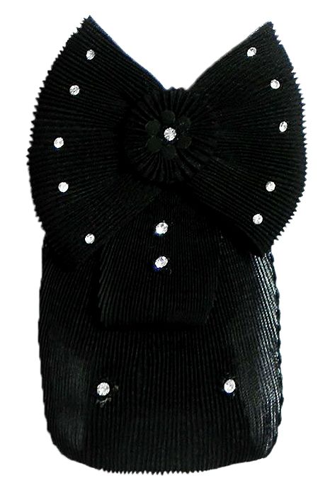 Stone Studded Crinkle Cloth Hair Clip