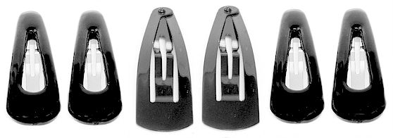 Three Pairs of Black Tic Tac Hair Clips