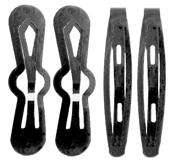 Two Pairs of Black Tic Tac Hair Clips