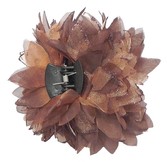 Brown Flower Hair Clutcher