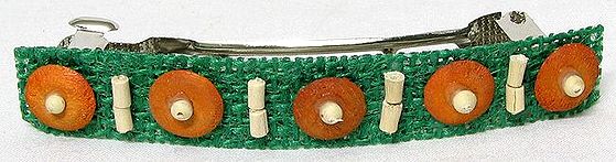 Jute Hair Clip with Wooden Beads